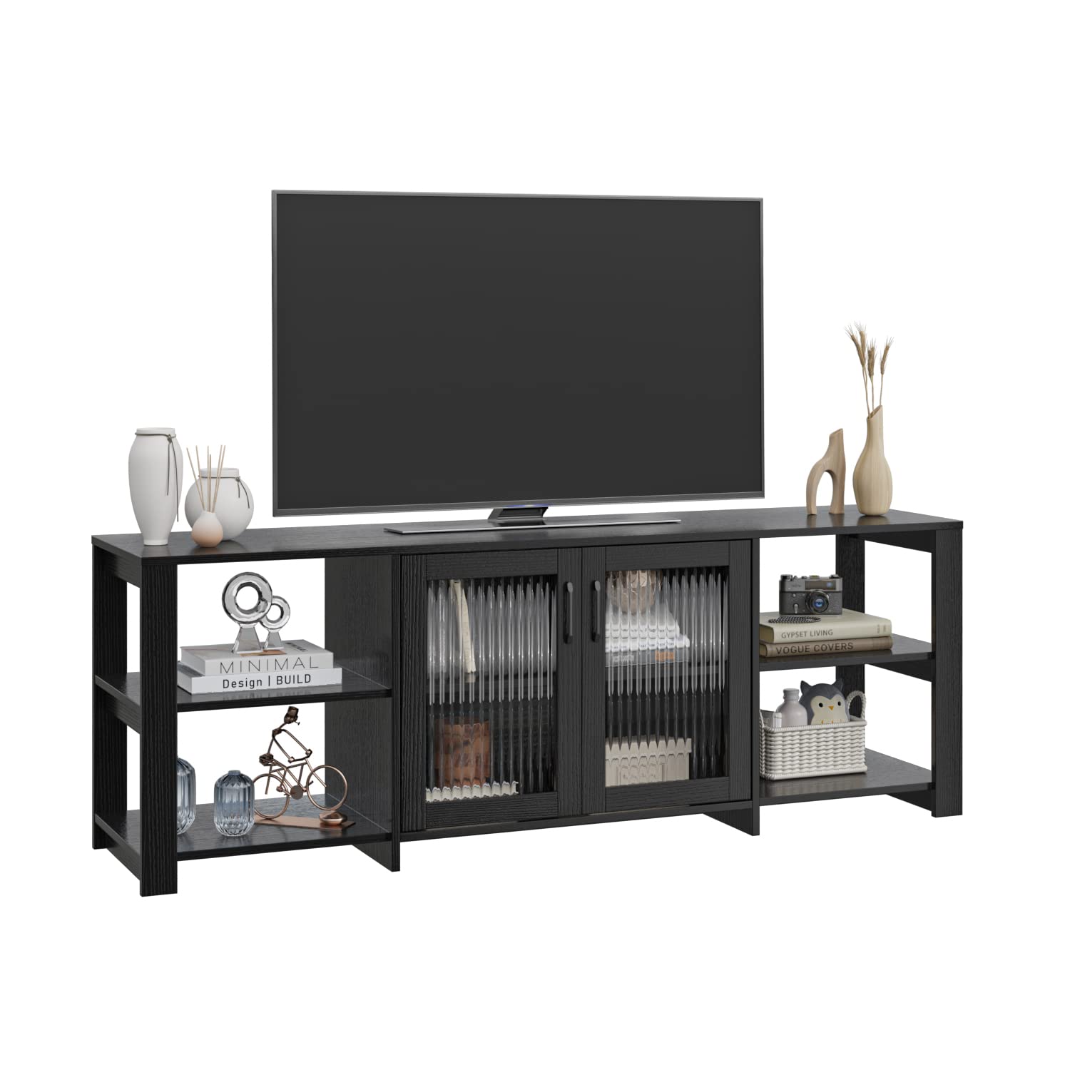 Panana TV Stand for 70 inch TV, Entertainment Center TV Console Table ...