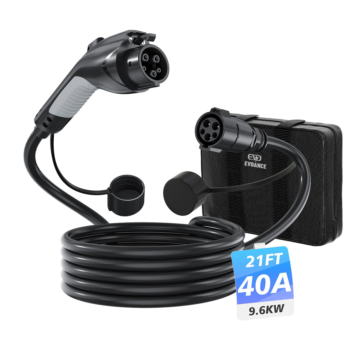 EVDANCE EV Charger Extension Cable, J1772 Extension Cable 40A 21FT Cha ...