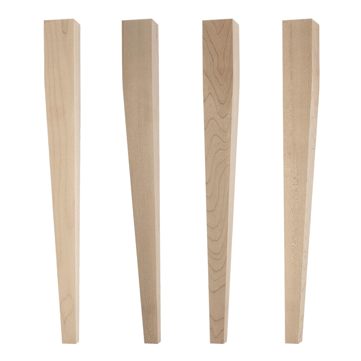 Osborne Tapered (Two-Sided) Dining Table Leg in Soft Maple Wood (Set o ...