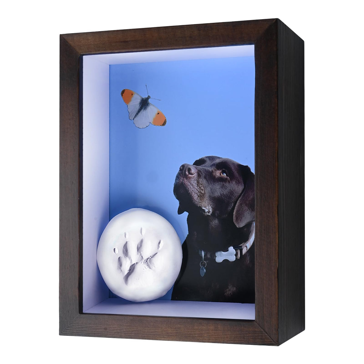 Favonuovy Pet Paw Print Kit with Picture Frame Shadow Box 5x7 for Dogs ...