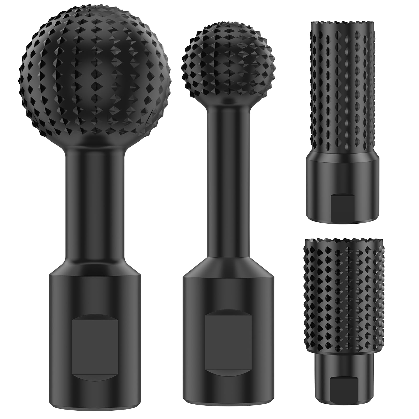 ZJRDYYK 4PCS Cylinder and Sphere Rotary Burr with 5/8-11 Threads for 4 ...