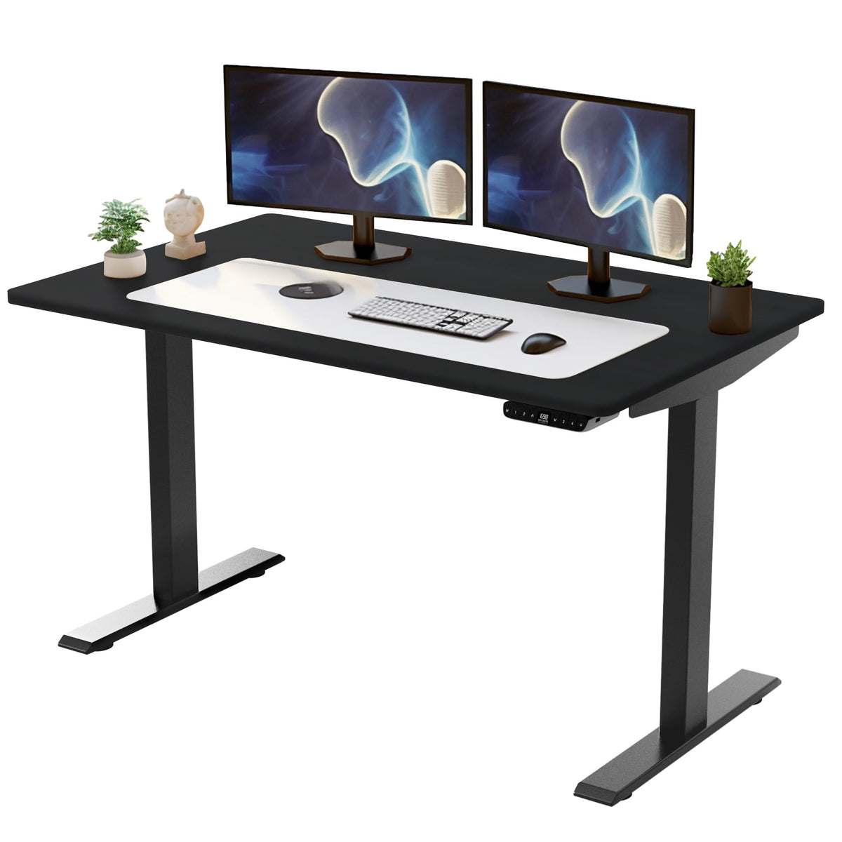 Rise UP Dual Motor Electric Standing Desk 60x30 Black Desktop Premium ...