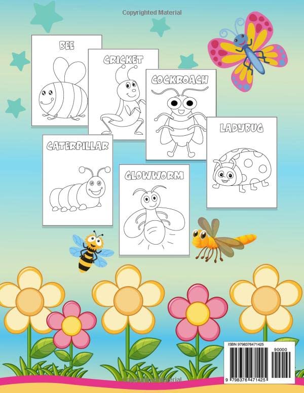 Bugs Coloring Book For Toddlers: 50 Fun & Easy Coloring Pages for Todd ...