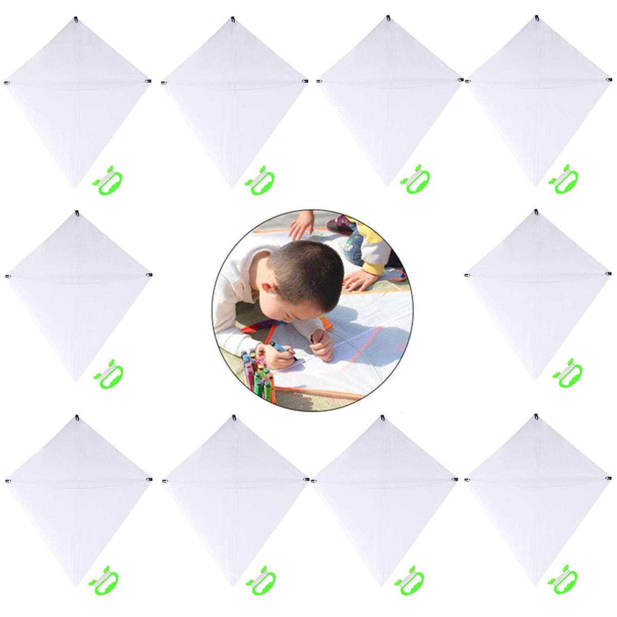 B bangcool DIY Kids Kite Blank Kites Making Painting White Paper Blank ...