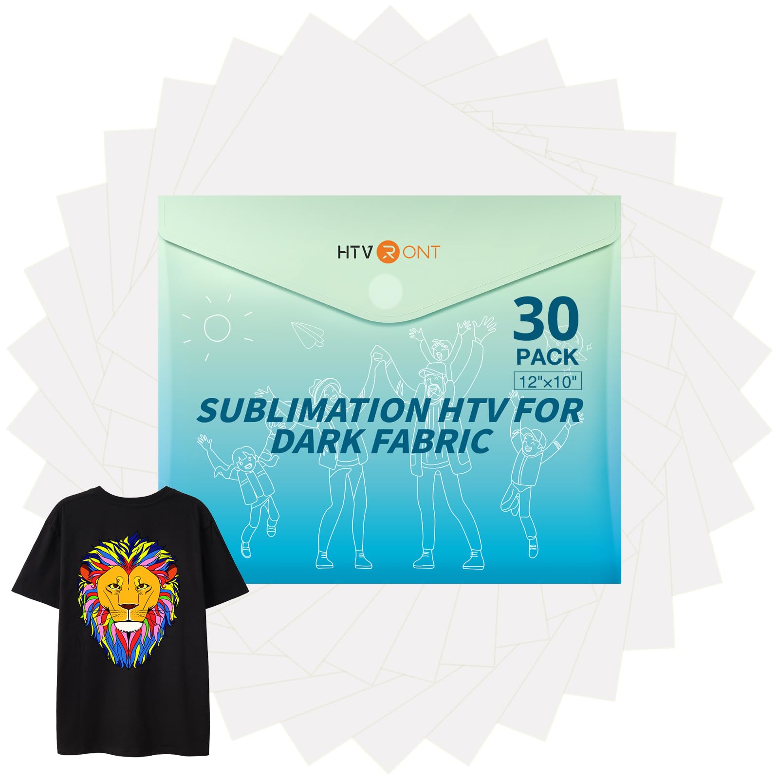 HTVRONT Sublimation HTV for Dark Fabric/Light Fabric 30 Pack - 12 * 10 ...