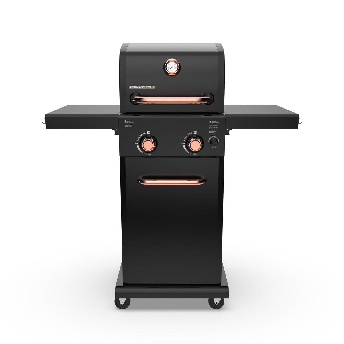 Permasteel 2-Burner Propane Gas Grill, BBQ Grill with Foldable Side Ta ...
