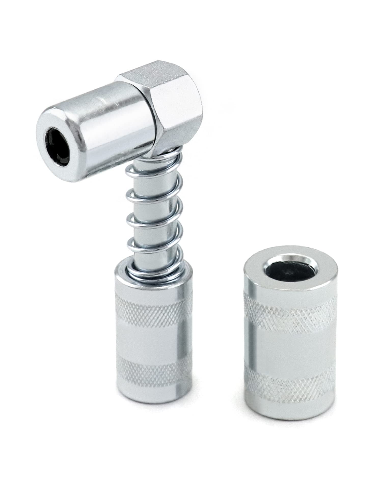 QWORK 90 Degree Grease Coupler Adapter with Sleeves, Grease Gun Coupler ...