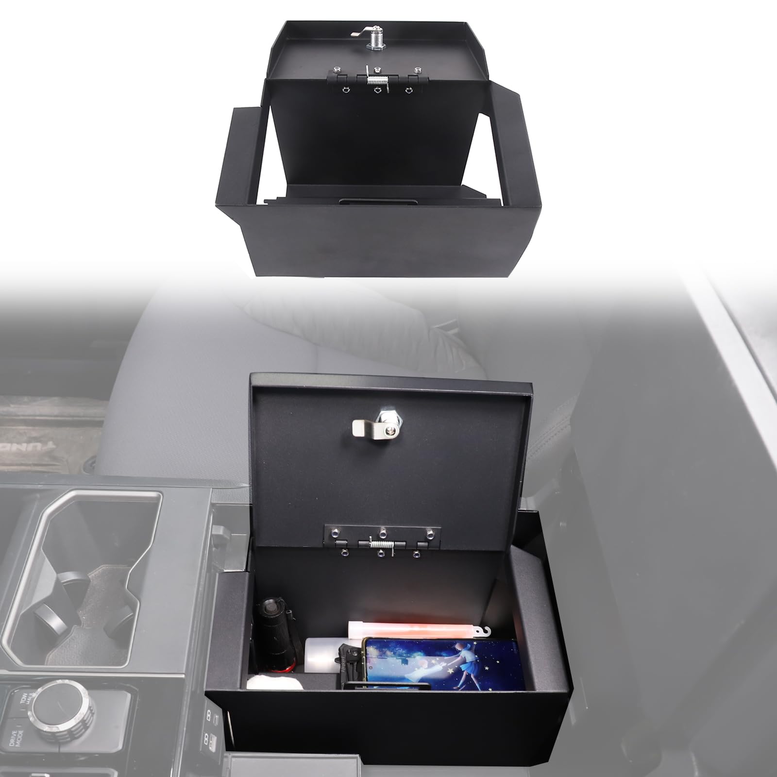 Car Center Console Safe Box Compatible with Toyot@ Tundra 2022-2025 ...