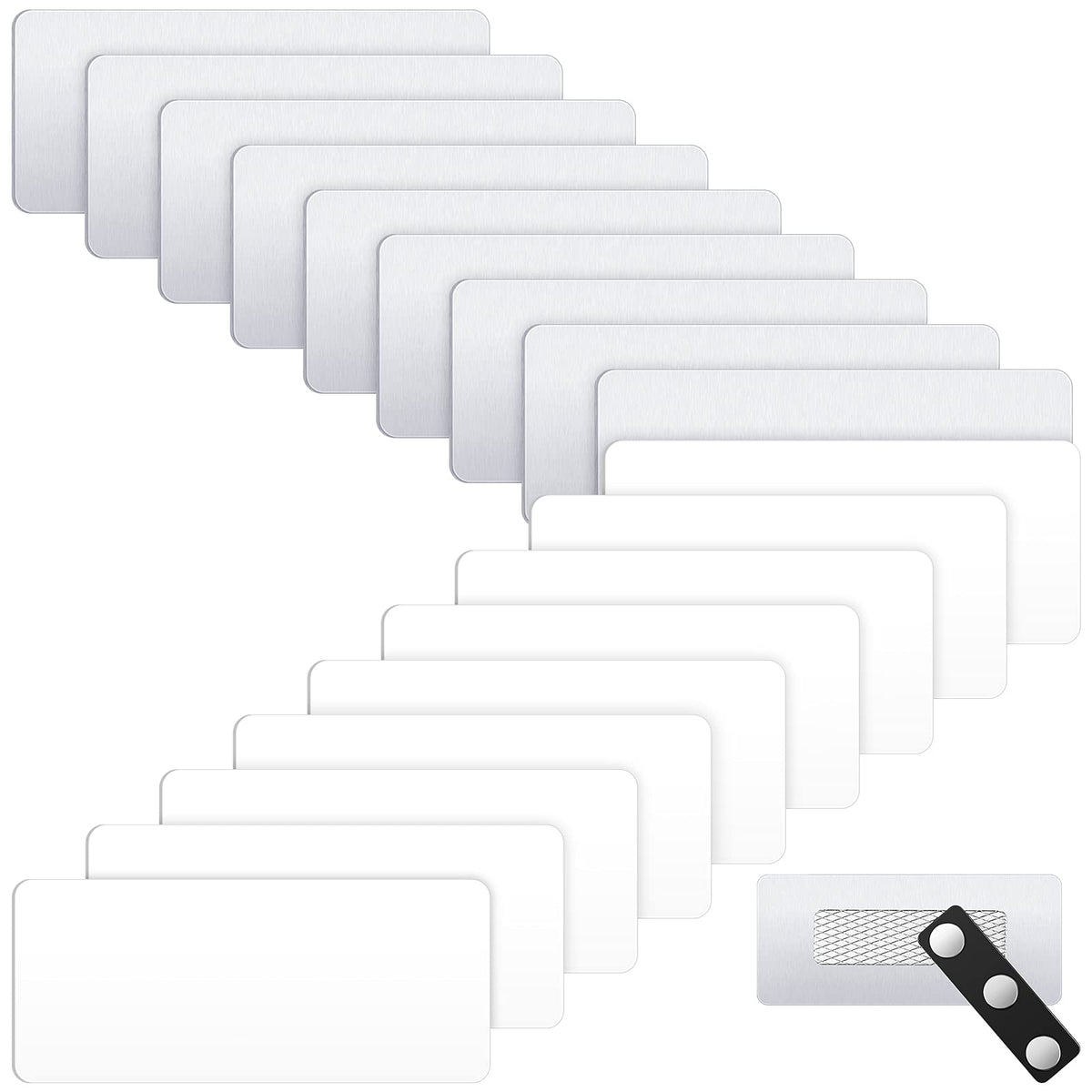 Gisafai 18 Pieces Sublimation Name Tags 1 x 3 Inch DIY Badge Blank wit ...