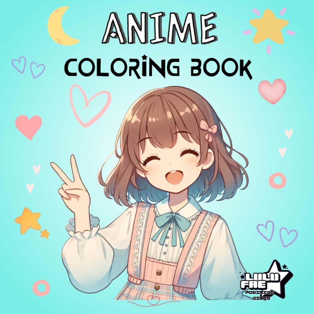 Anime Coloring Book: Girls in Cute Kawaii Fashion, Foodie & Fantasy Po ...