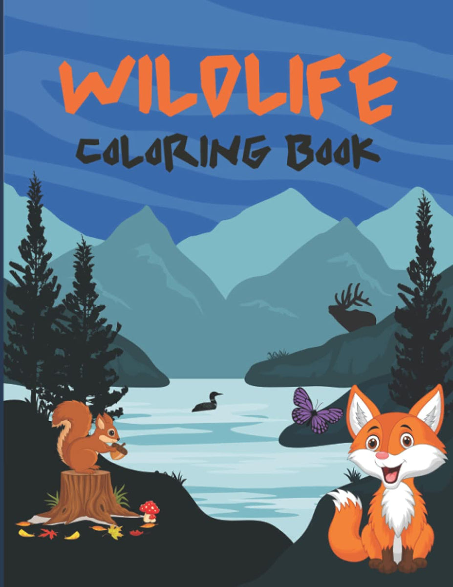 Wildlife Coloring Book: Outdoor Creatures to Color . Moose, Elk, Deer ...