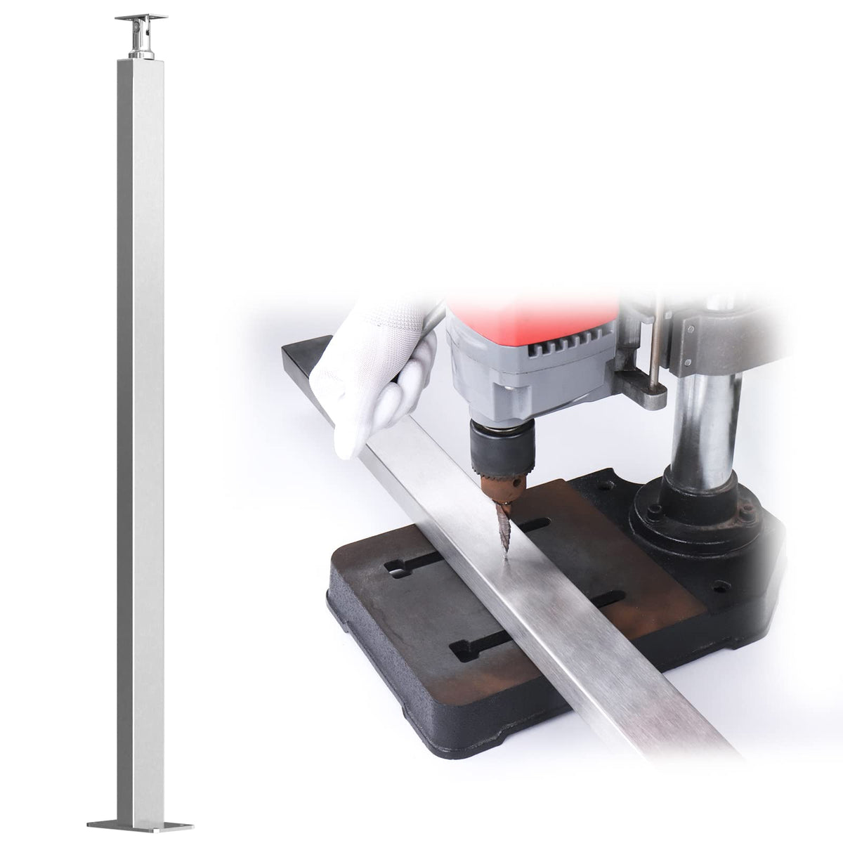 Muzata Intermediate Post Undrilled 42"x1"x2"(Post Body 39") Adjustable ...