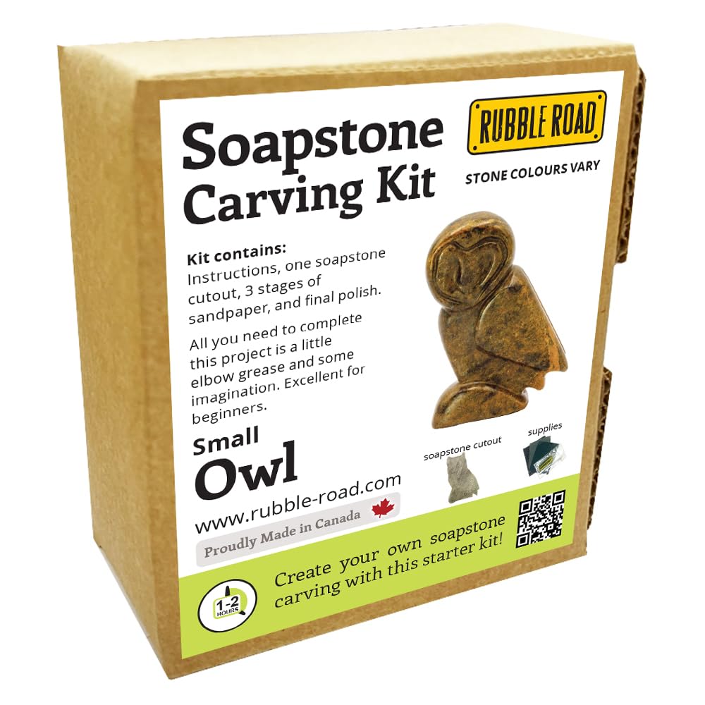 Owl Small Soapstone Carving Kit DIY Arts and Crafts Kit – WoodArtSupply