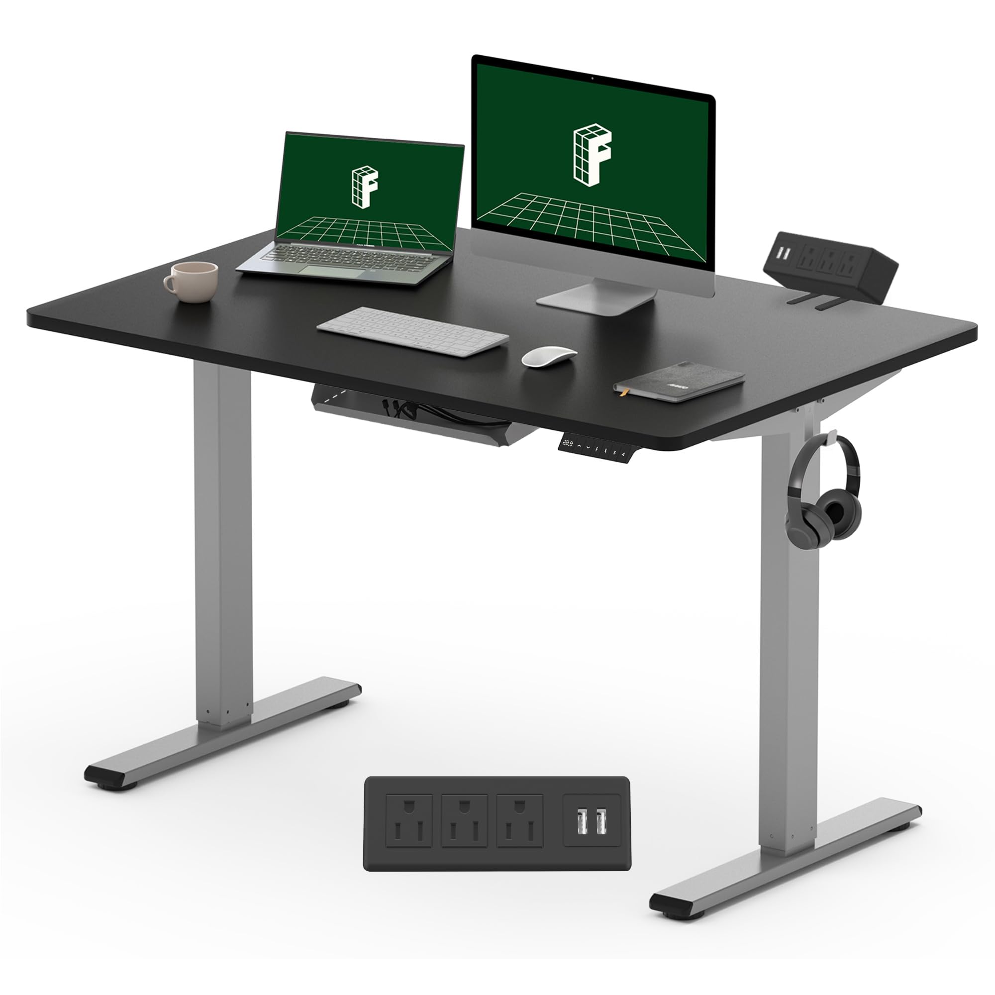 FLEXISPOT EN2 Electric Stand Up Desk 48 x 30'' Whole-Piece Desktop ...