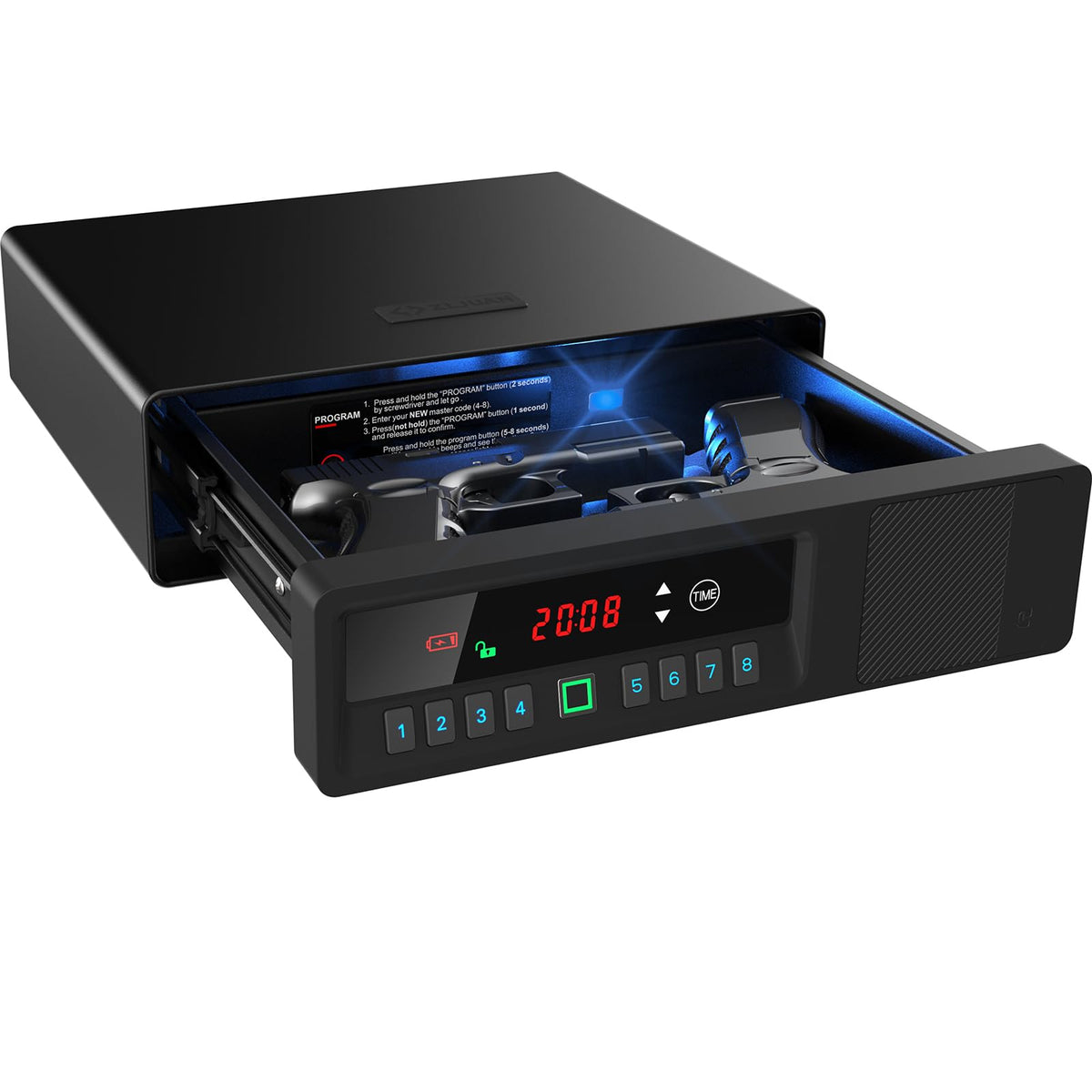 Z ZLJUAN Sliding Away Pistol Handgun Safe for Two Pistols,Quick Access ...