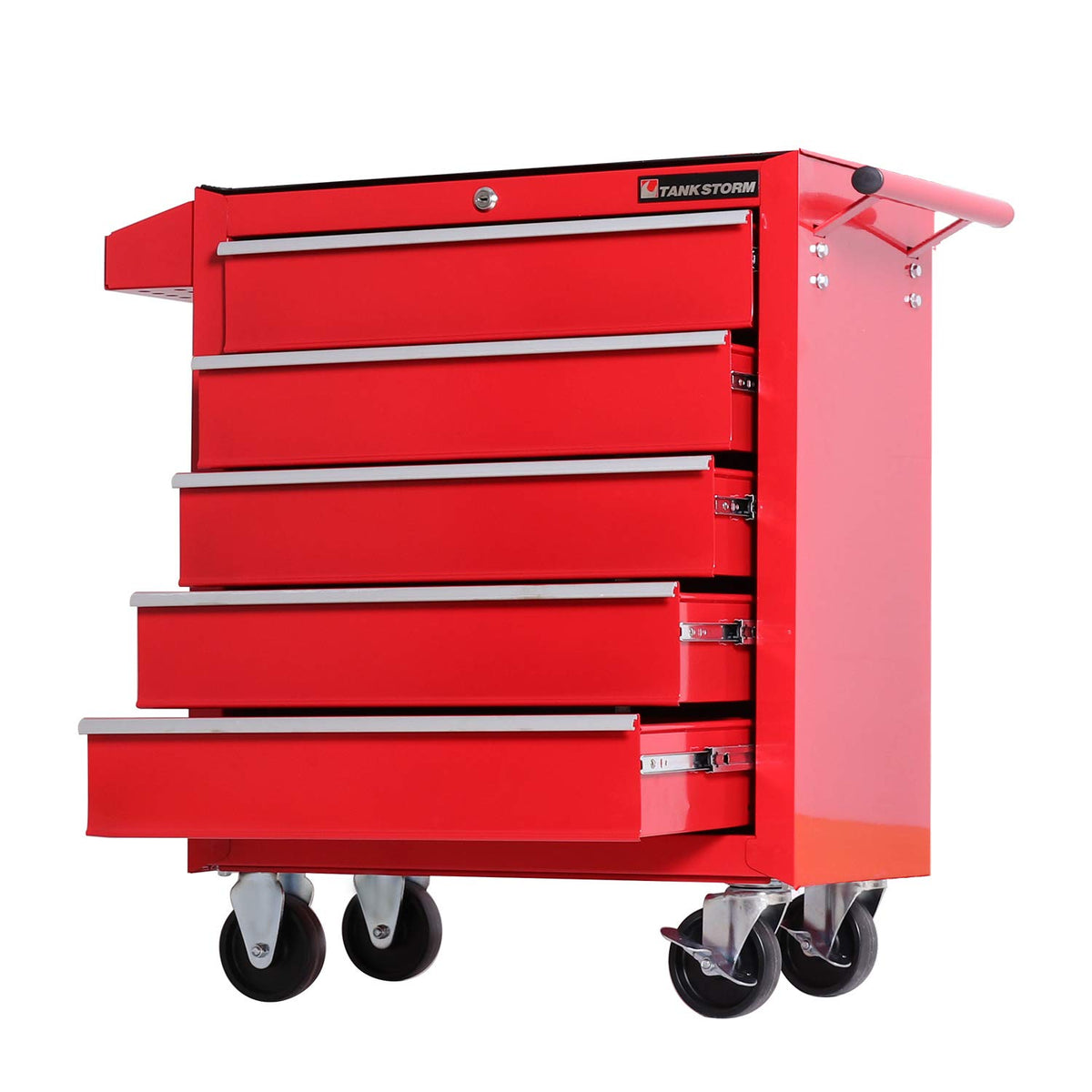 TANKSTORM Tool Chest Heavy Duty Cart Steel Rolling Tool Box 5 Drawer C ...