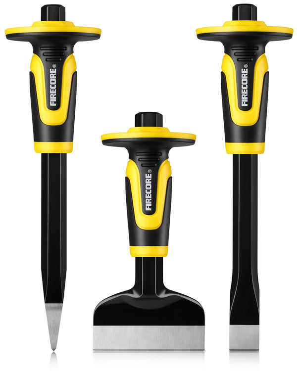 Rock Chisel Set, Firecore 3PCS Masonry Chisel with Hand Guard, Heavy D ...
