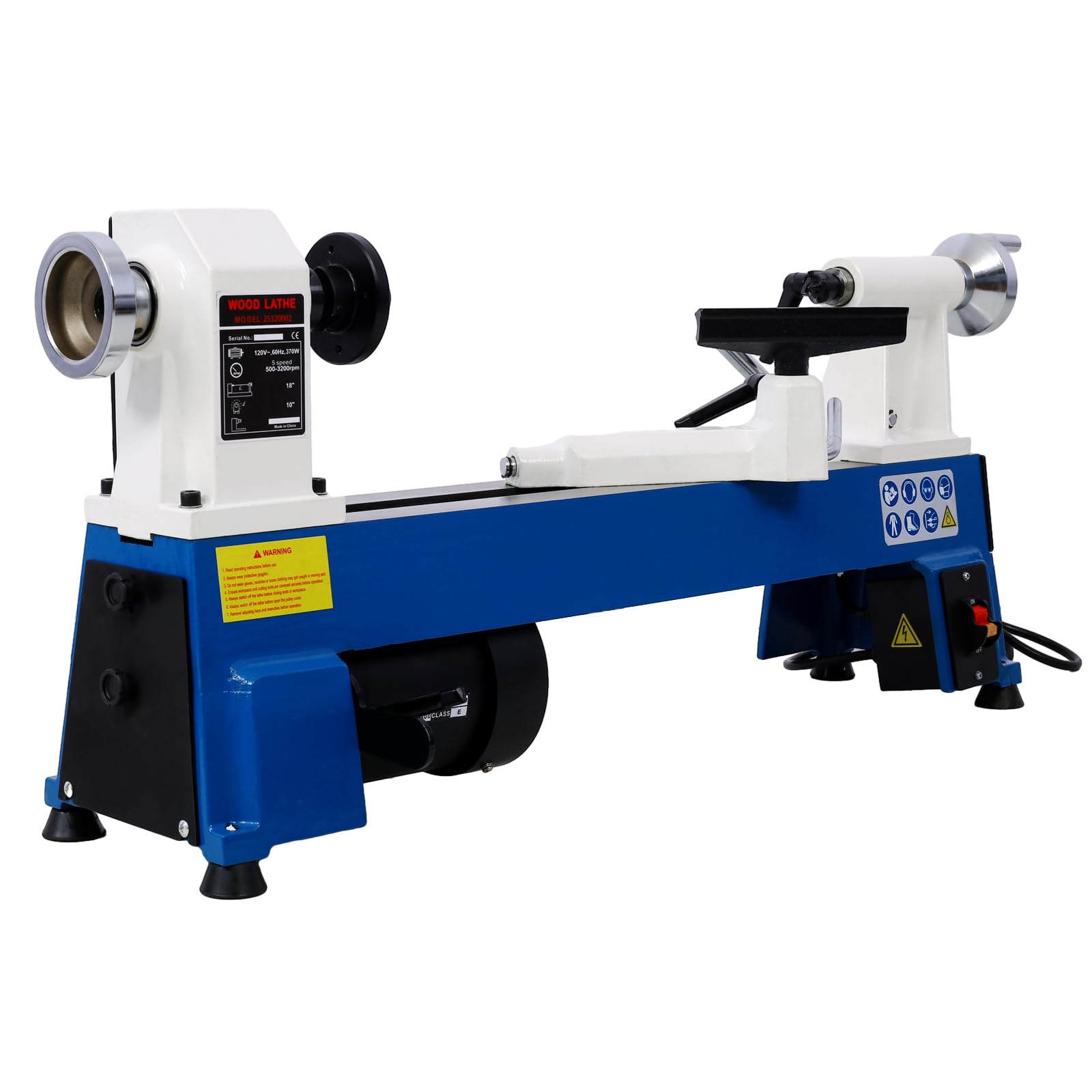 Tandagy 1/2HP Power Wood Lathe 10" x 18" Benchtop Wood Lathe ...