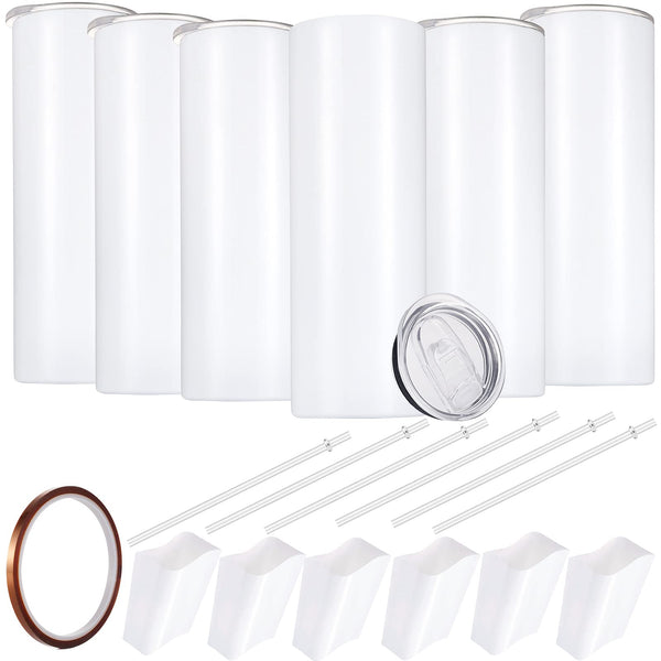 YOUKE OLA Sublimation Skinny Tumbler Straight Blank White 20oz - Subli ...