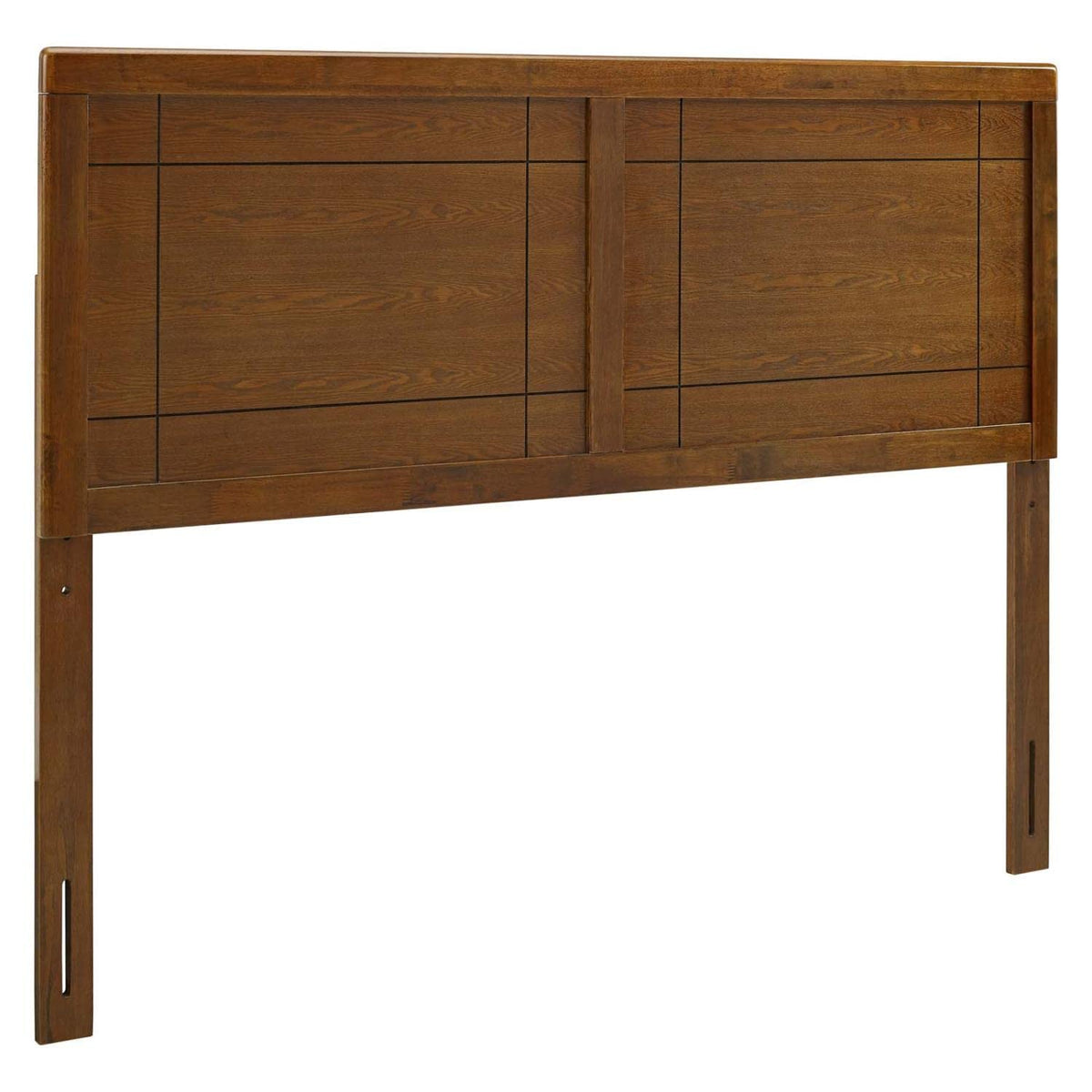 Modway Archie Walnut Wood Full Headboard with Window Pane Design ...