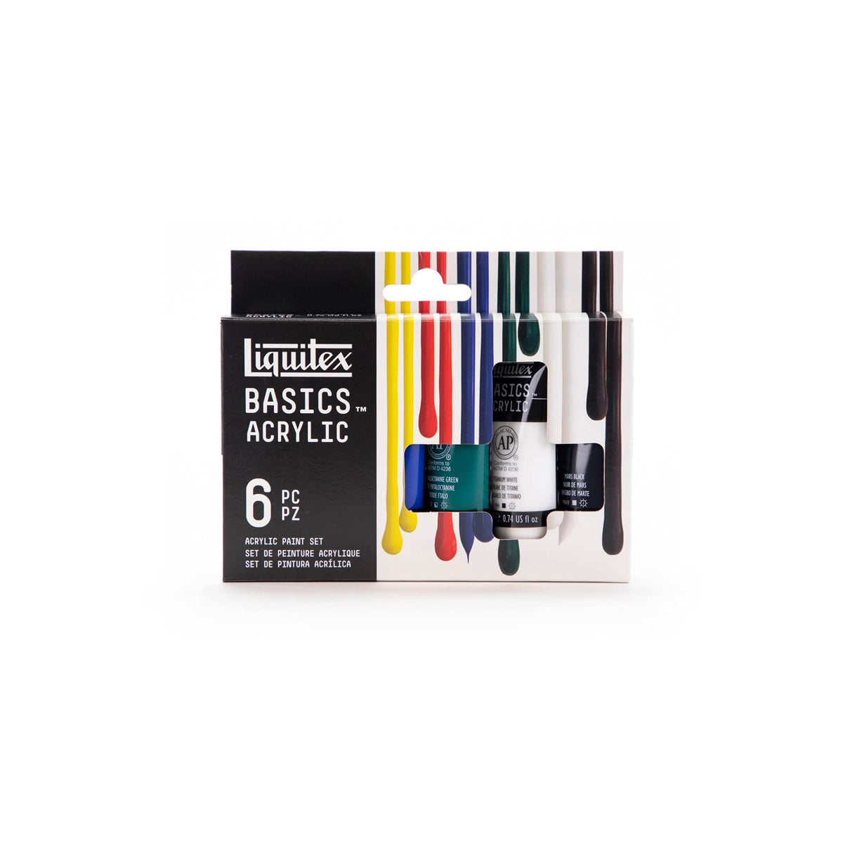 Liquitex BASICS Acrylic Paint Set, 6 x 22ml Tube Paint Set, Primary, B ...