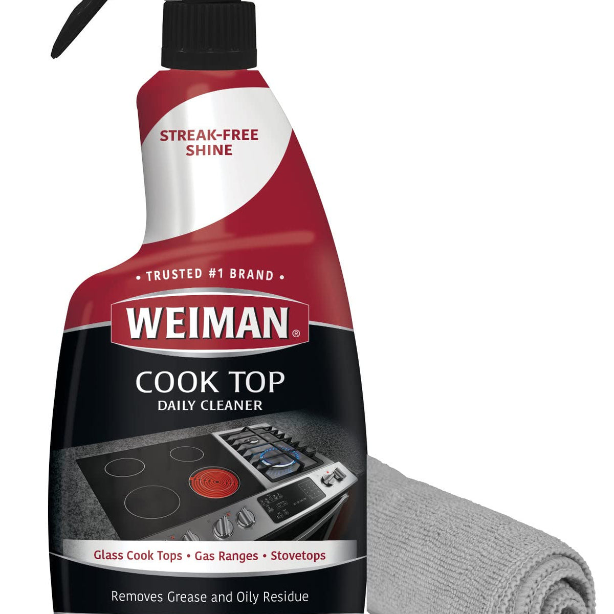 Weiman Daily Cooktop Cleaner with Microfiber Cloth Included for Glass ...