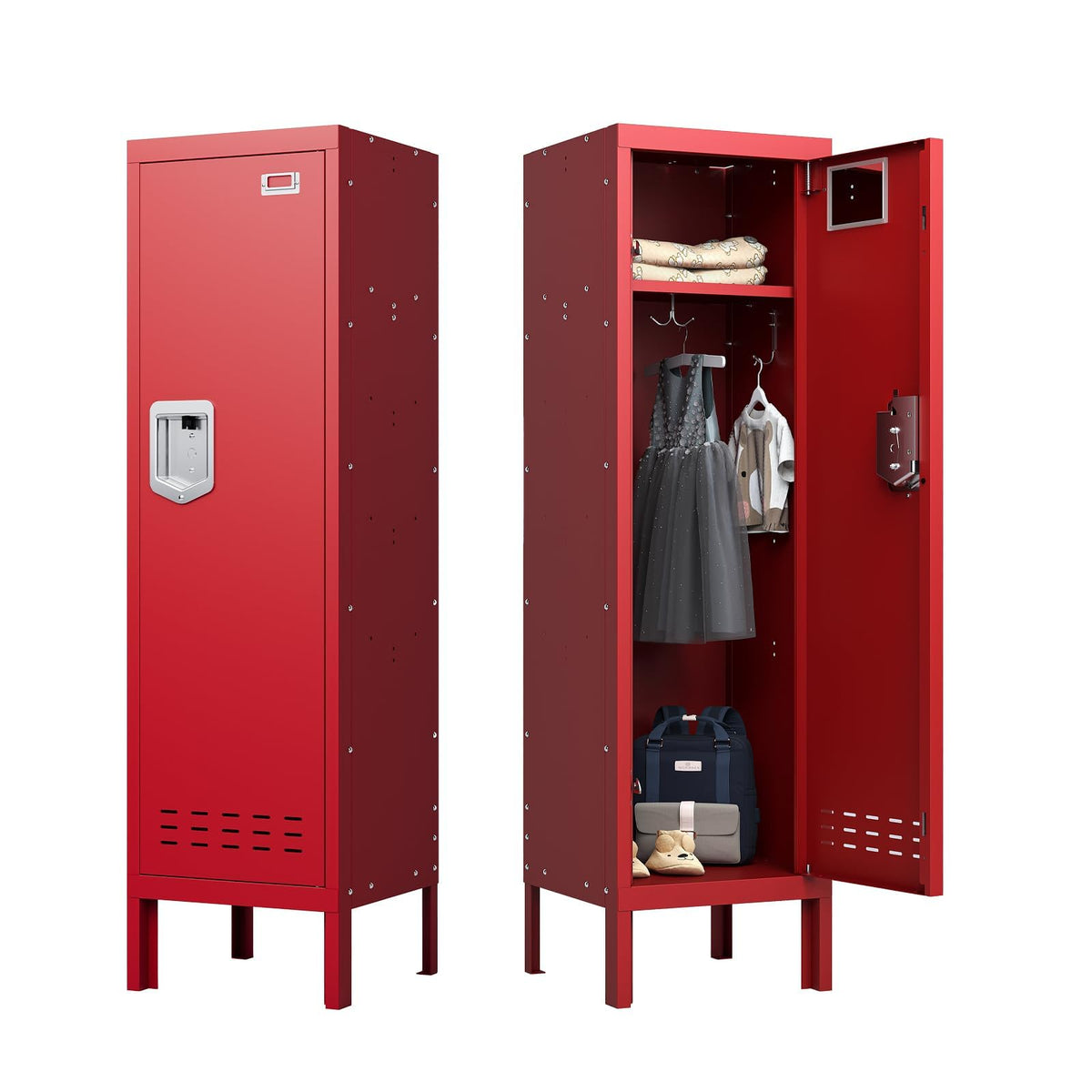 BUTISOW Red Locker Metal Lockers with 1 Door Lockers for Employees Ste ...