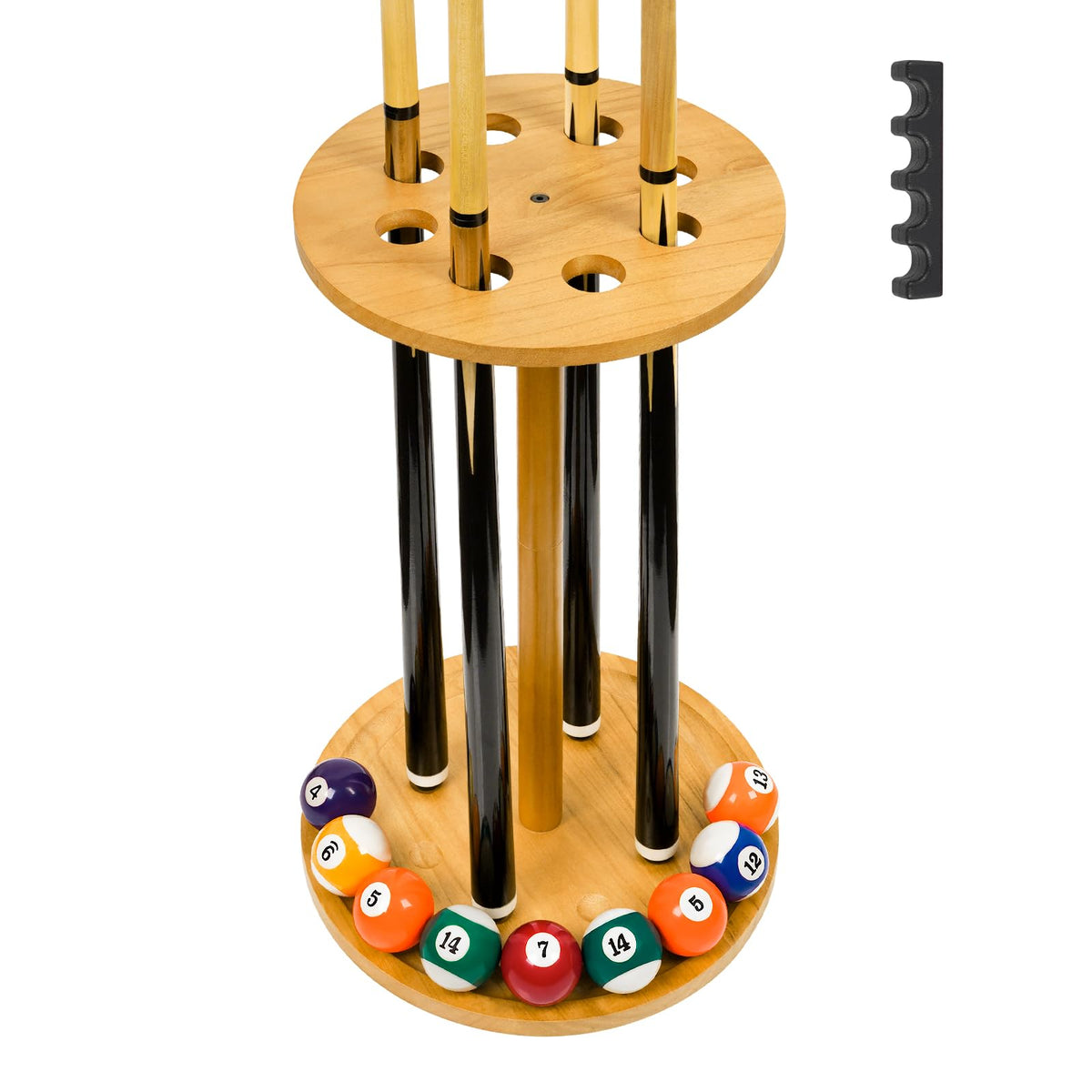 Jolensoy Pool Stick Holder Floor Stand - Round Billiard Cue Rack Pool ...