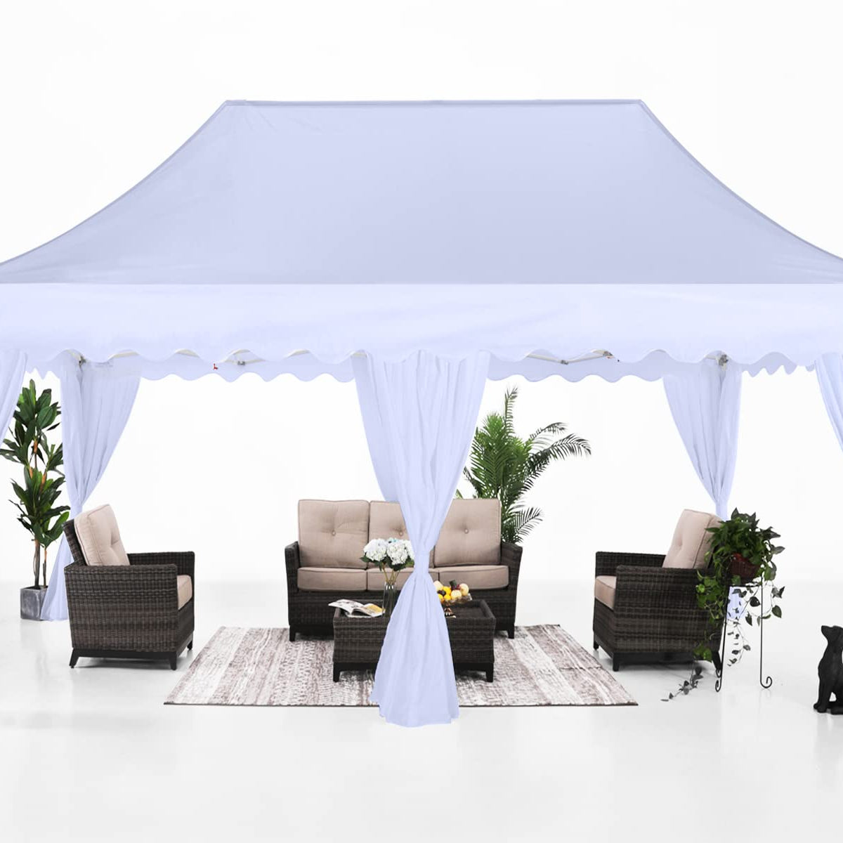 ABCCANOPY Patio Pop Up Canopy Tent with Curtain 10x20 Event-Series (Wh ...