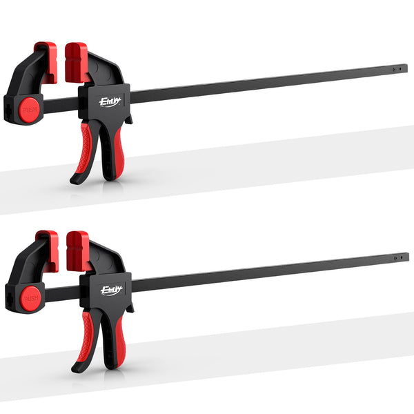 EHDY 24" Bar Clamps for Woodworking, 4-Piece One-Handed Clamp/Spreader ...