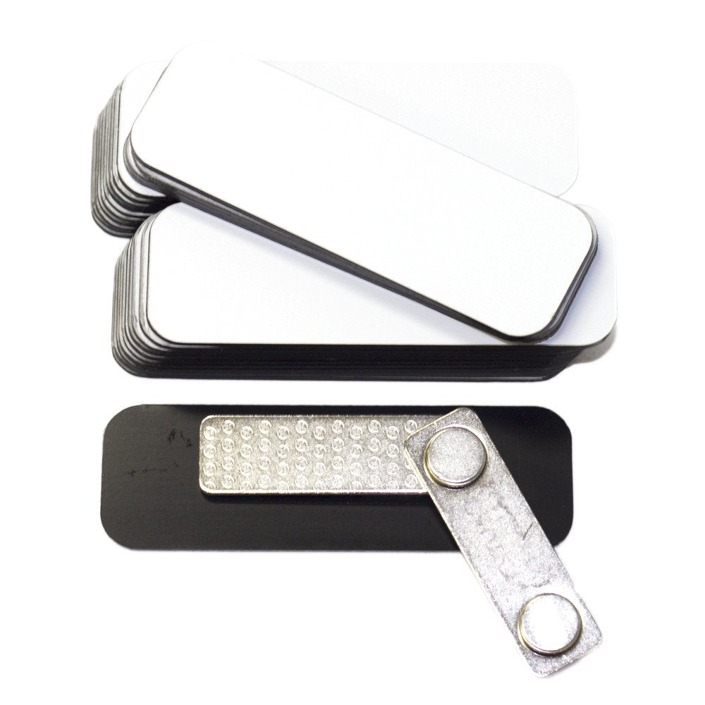 Name Tag/Badge Blanks - 25 Pack - White 1" X 3", Round Corners ...