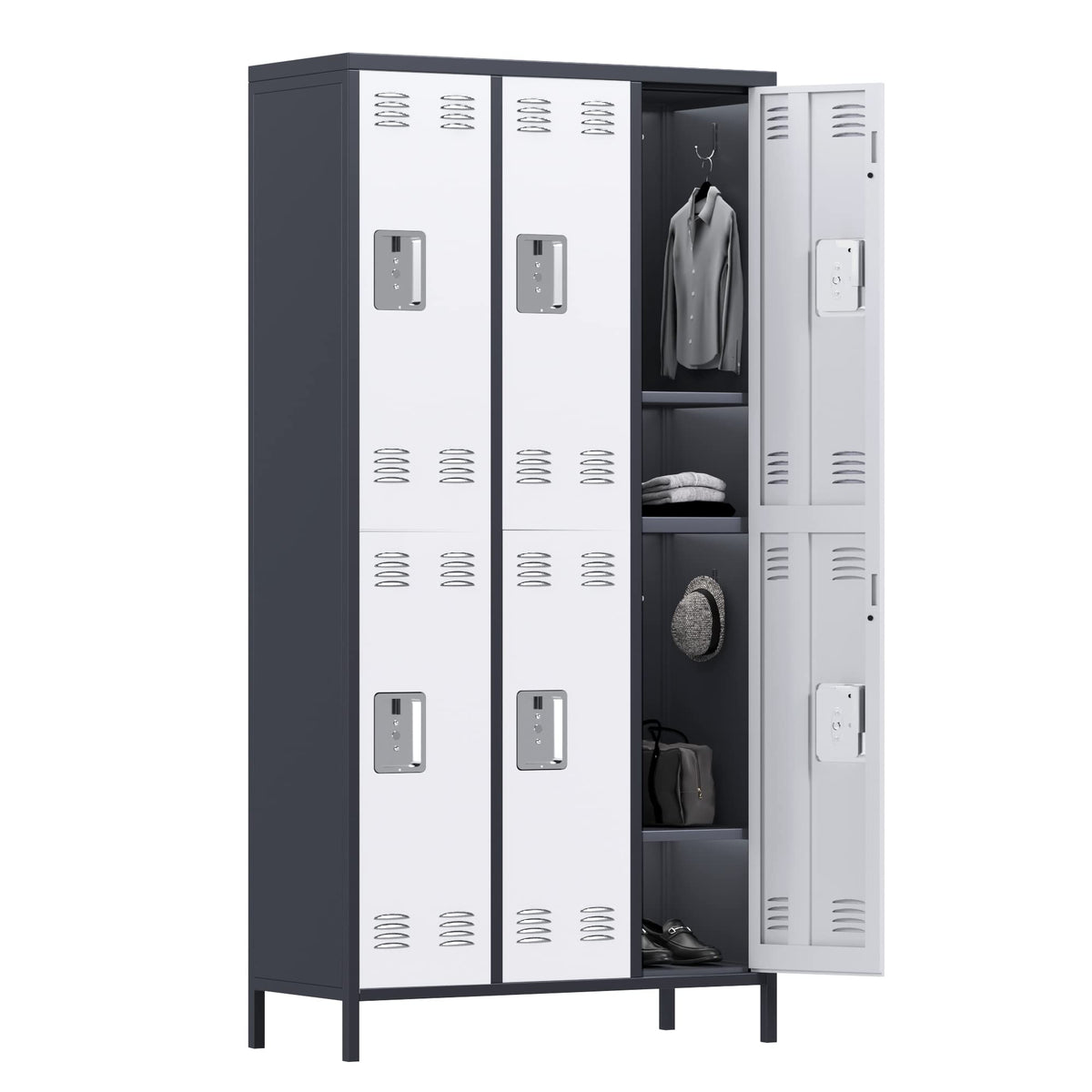 METAN Metal Locker for School Office Gym Bedroom,6 Doors Steel Storage ...