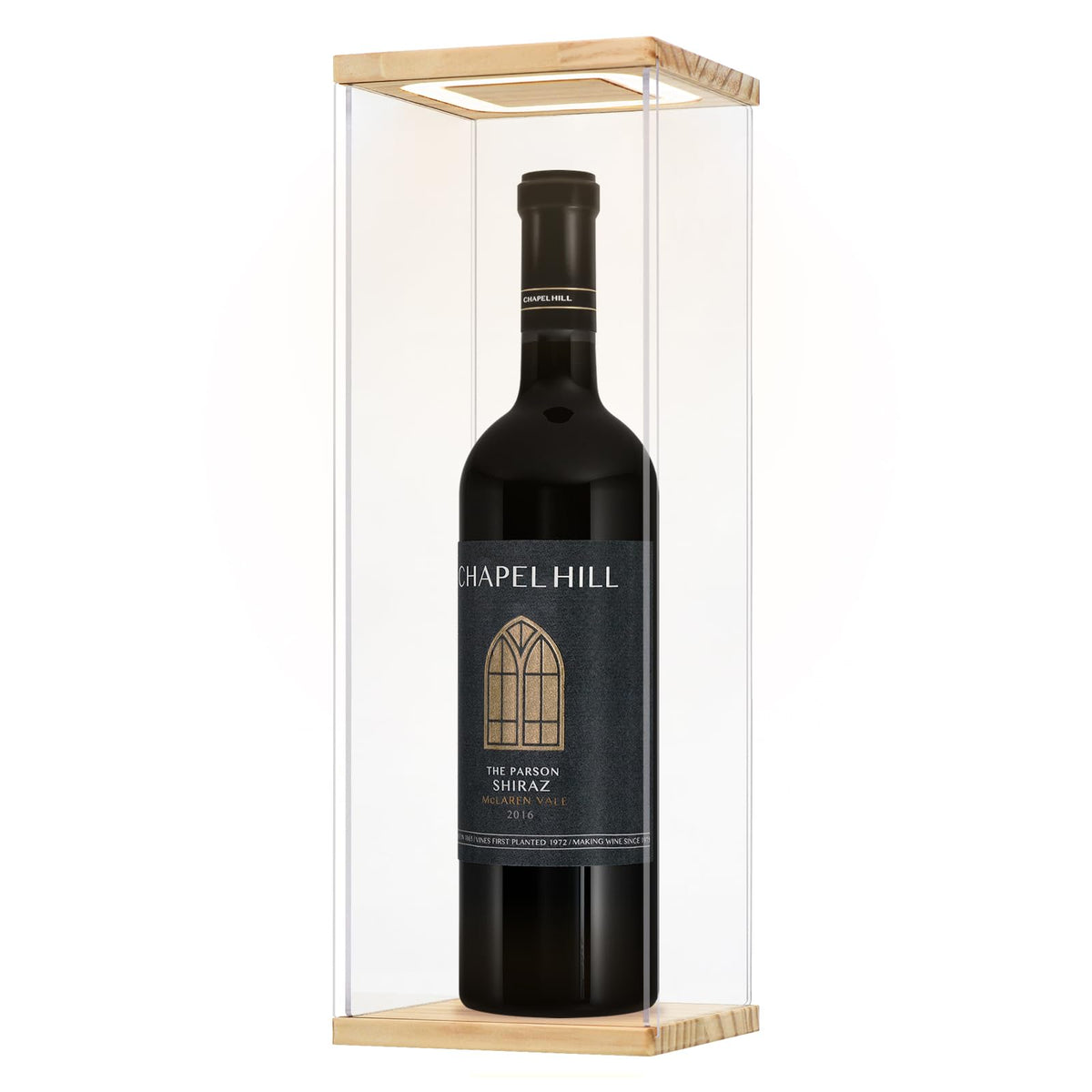DIWNELEM Wood Acrylic Wine Bottle Display Case with LED Light Acrylic ...