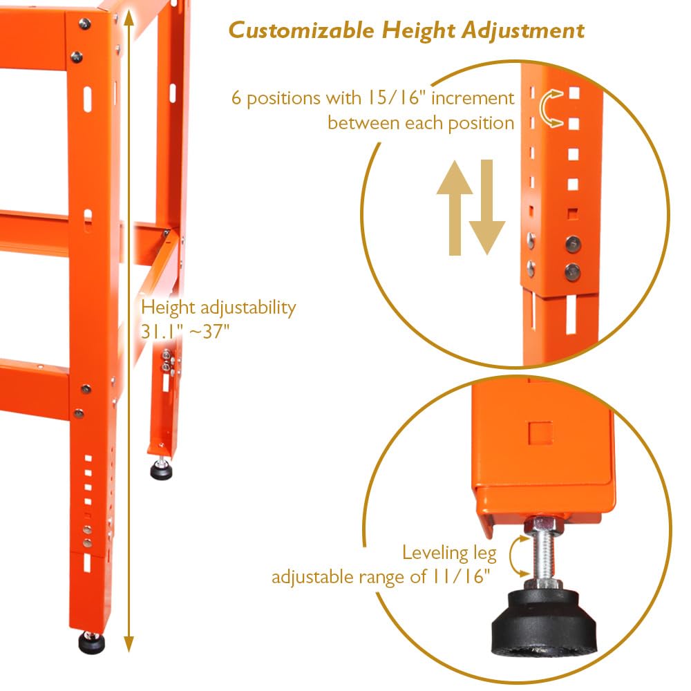 O'SKOOL Router Table Stand with Adjustable Legs and Levelers ...