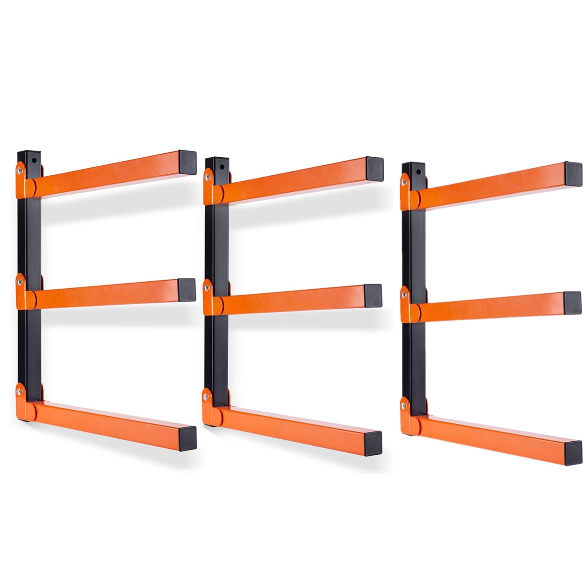 Ultrahaus 3 Pack Metal Lumber Storage Rack, Heavy Duty Steel, Wall ...