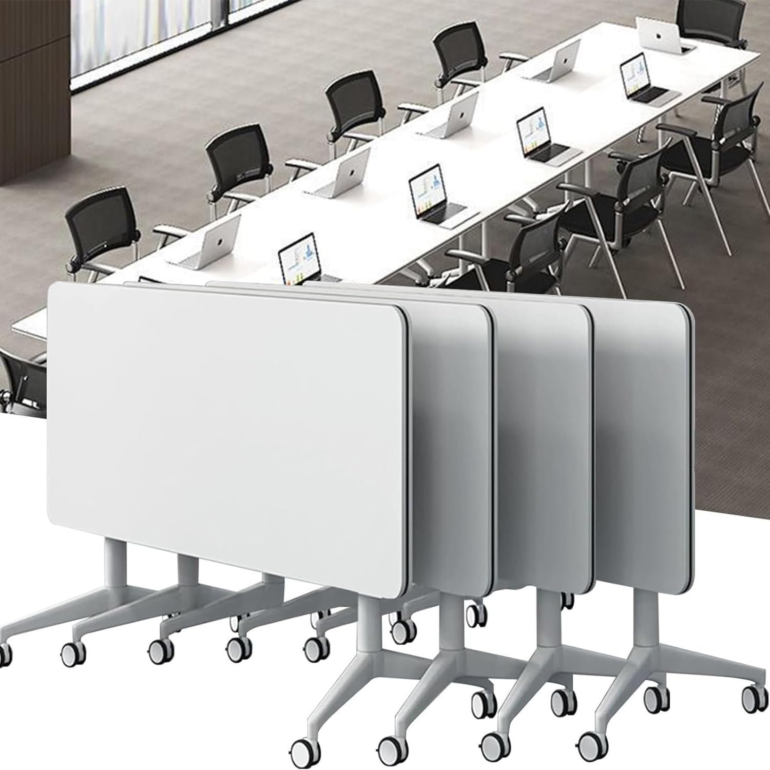 4 Pack Conference Table,Modern Folding Office Table Conference Room ...