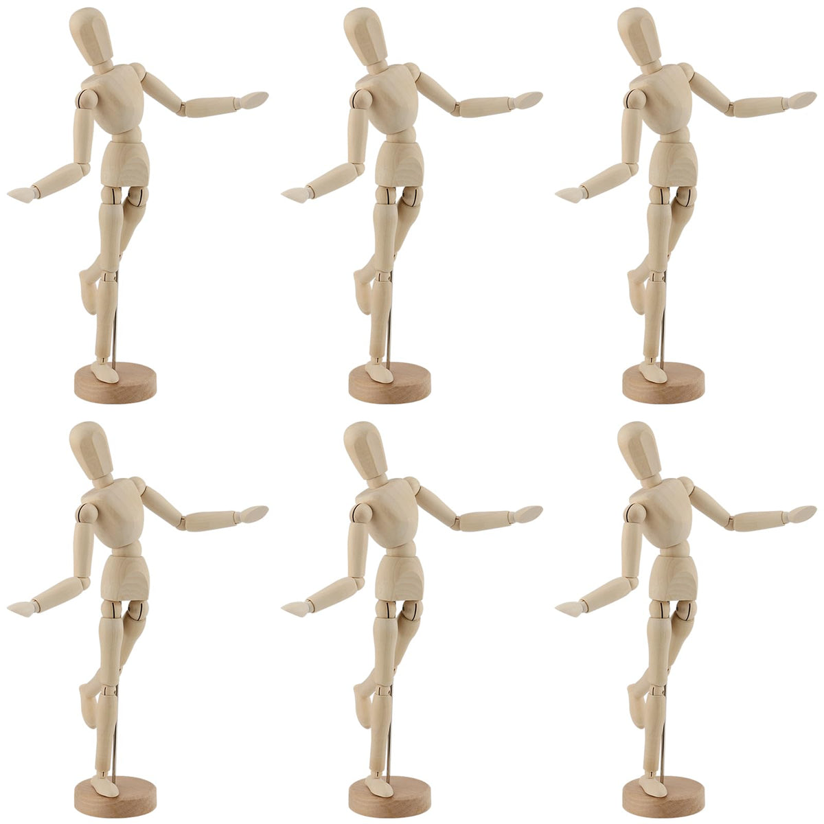 YUENPUN 6 PCS 5.5 Inch Poseable Wood Mannequin Doll, Wood Drawing Mann ...