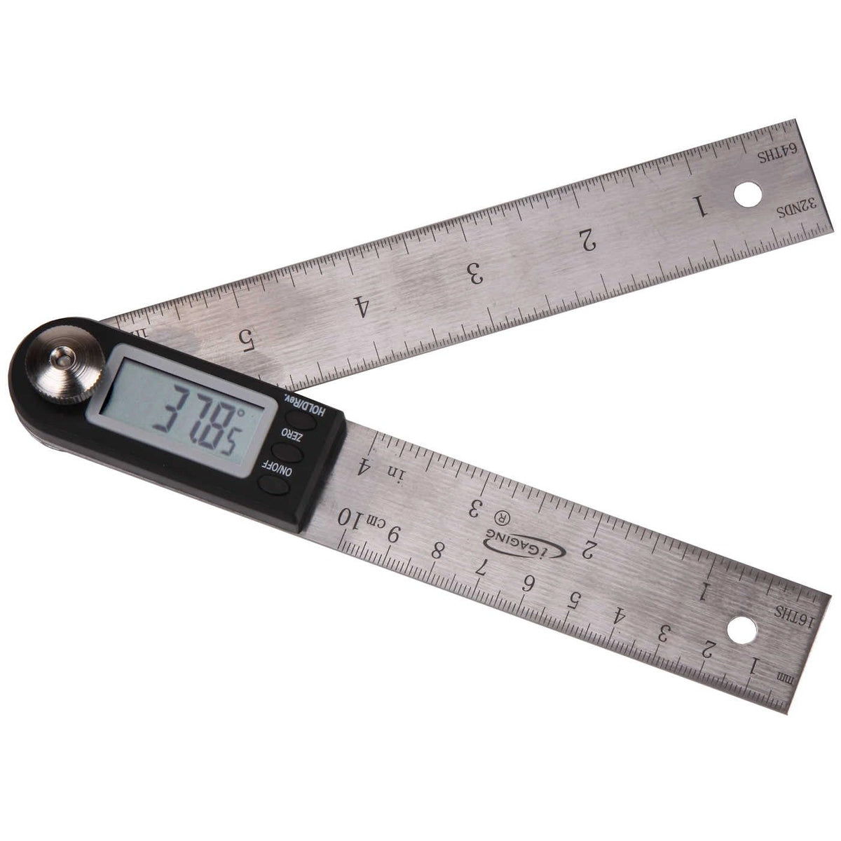 iGaging Digital Protractor with 7" and 4" Stainless Steel Bladed ...