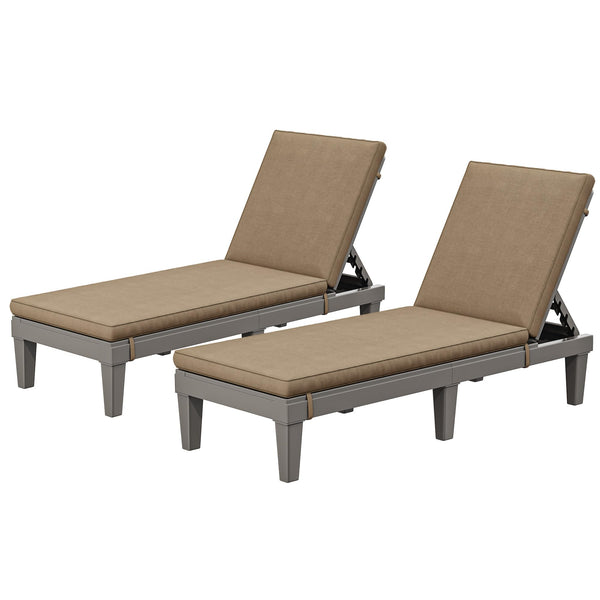 YITAHOME Outdoor Chaise Lounge Chair, Plastic Pool Chaise Lounge with ...