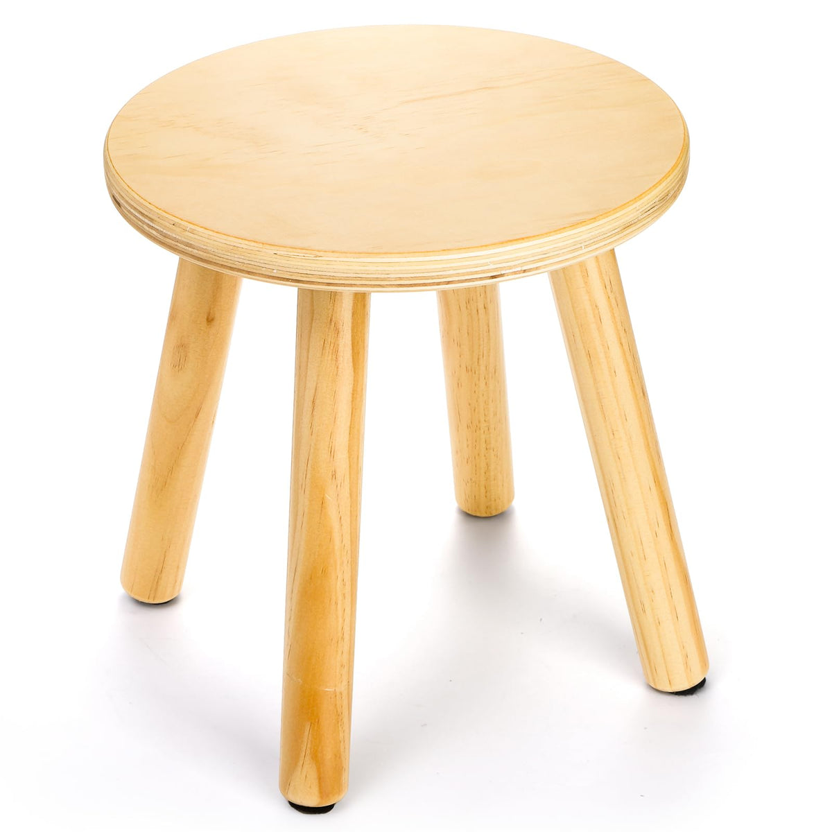 Goaste 10 Inch Wooden Step Stool, Solid Round Sitting Stools for Adult ...