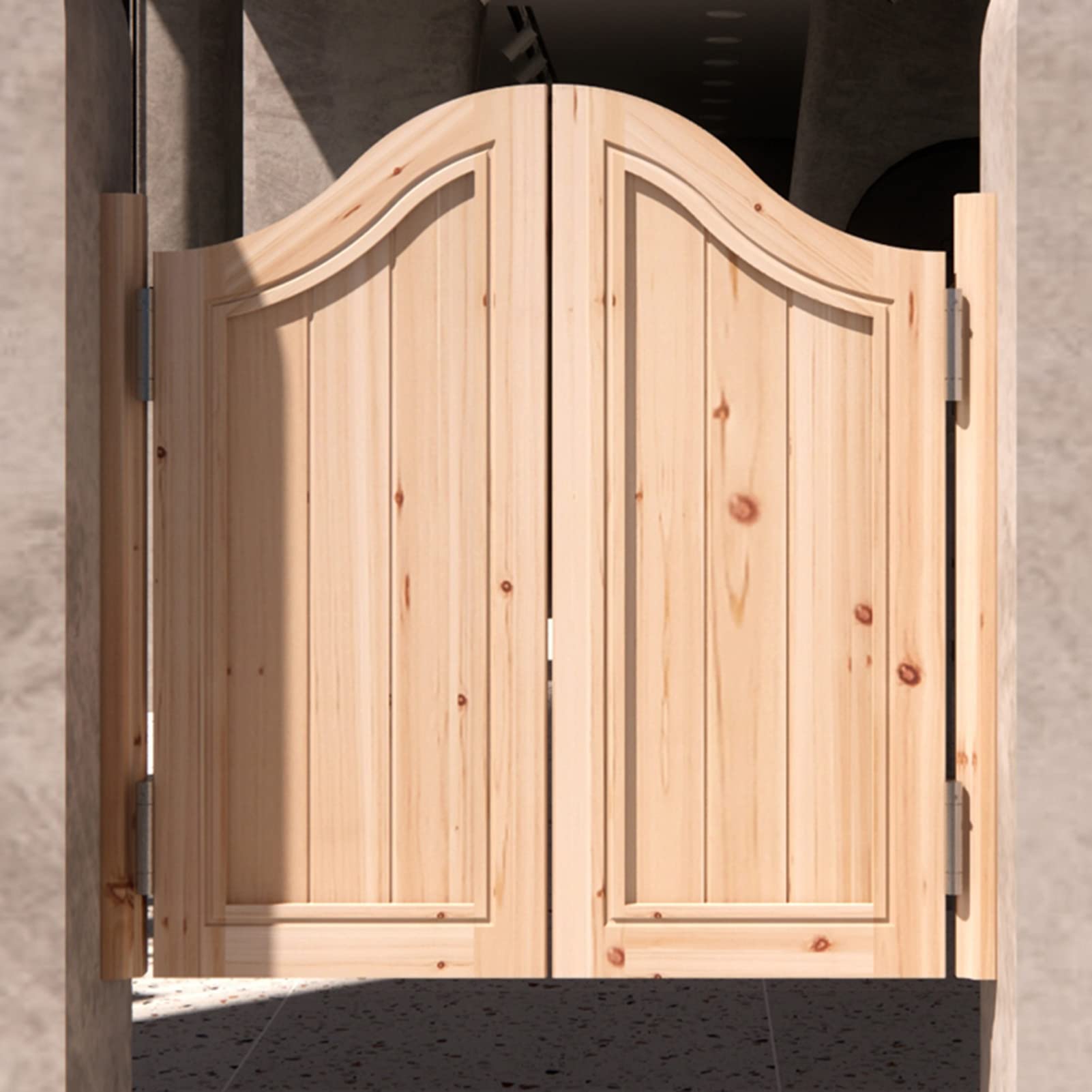 ZARBAILRE Solid Wood Saloon Swing Door 35×35inch, Pre-Sanded Retro Café ...