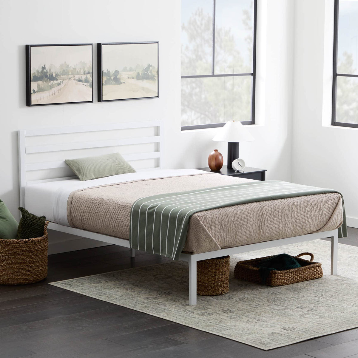 Edenbrook Cassidy Metal Platform Bed Frame with Metal Headboard - Box ...