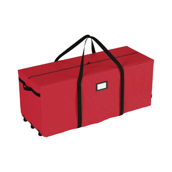 Elf Stor Red Rolling Christmas Tree Storage Bag, (L) 59" x (W) 21.75 ...