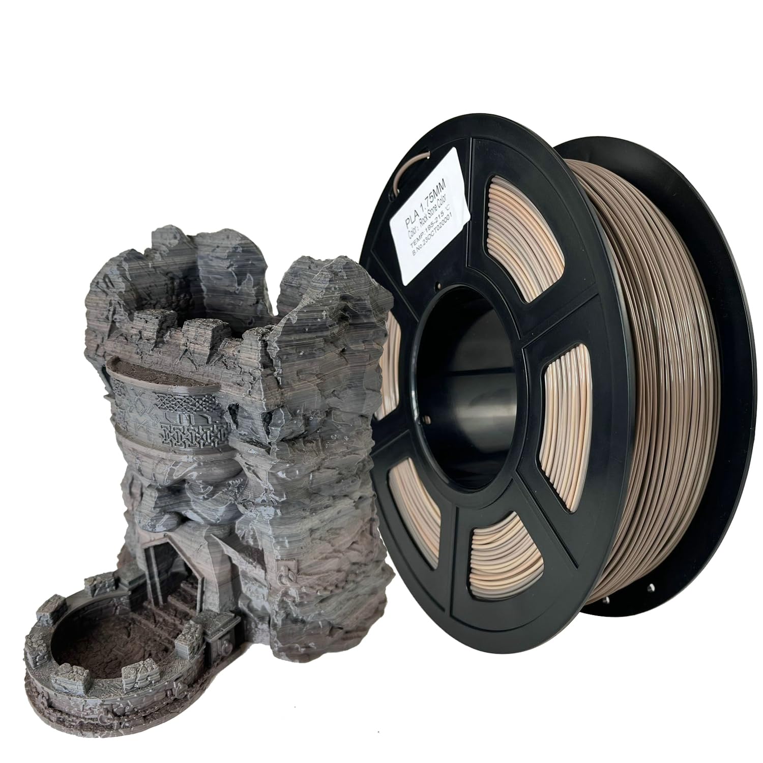 3DimsFila 3D Printer PLA Filament 1.75mm,Rock Stone Color,Brown Yellow ...