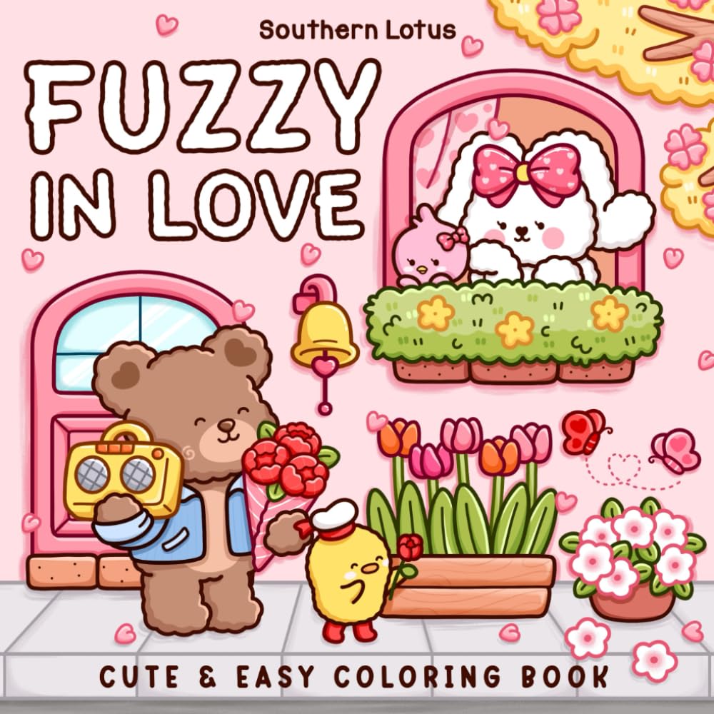 Fuzzy In Love: Coloring Book for Adults and Teens Featuring Little Fuz ...