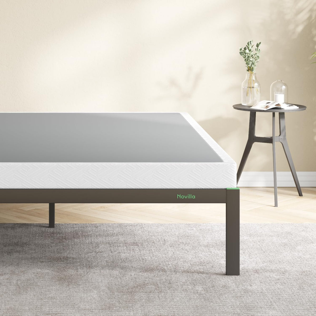 Novilla Full Size Box Spring, 4-Inch Metal Box Spring Full Size Bed Su ...