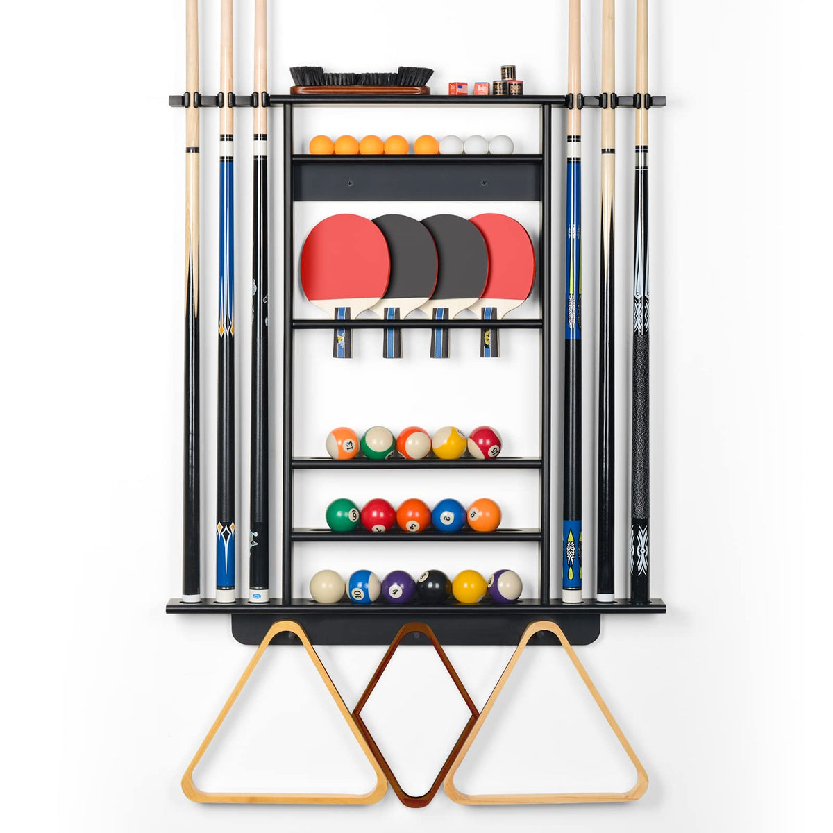 XCSOURCE Pool Stick Holder, 2-IN-1 Pool Cue Rack & Ping Pong Paddle Ho ...