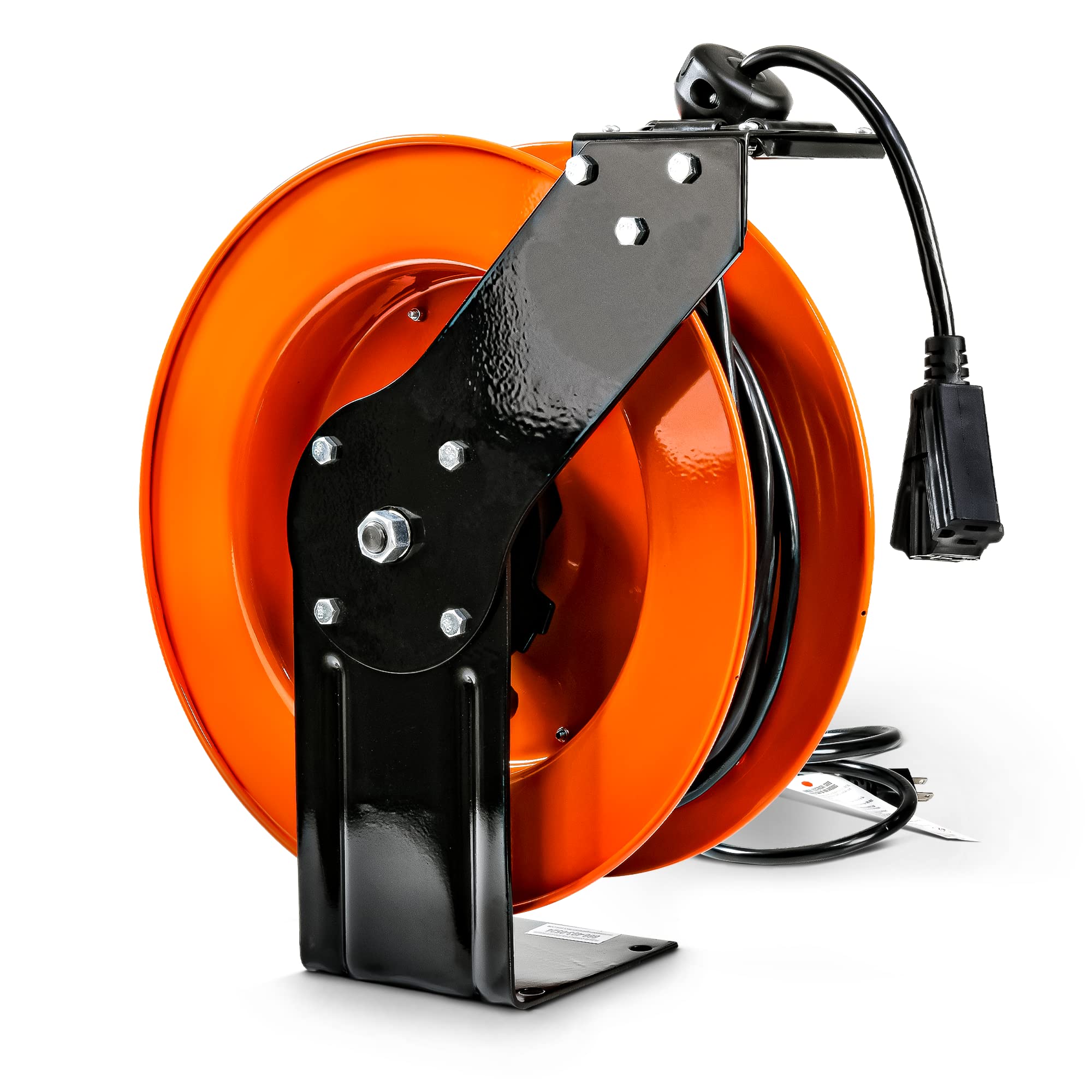SuperHandy Extension Cord Reel Retractable 12AWG x 80' Foot 3C SJTOW ...