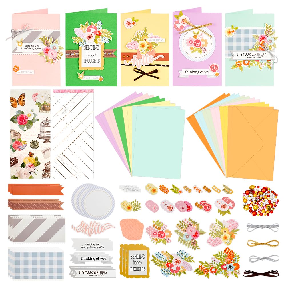 AHANDMAKER Paper Card Making Kits Colorful Handmade Greeting Card Kits ...