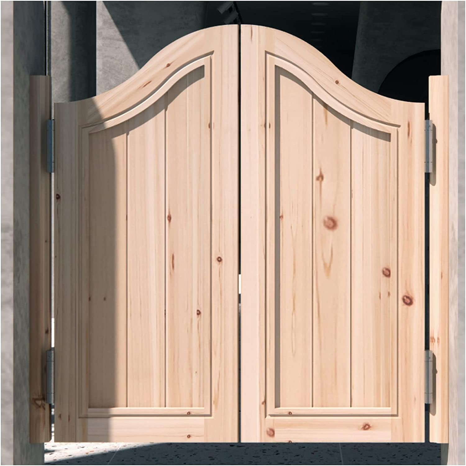 FUYAO Natural Solid Wood Louvered Saloon Swing Door ...